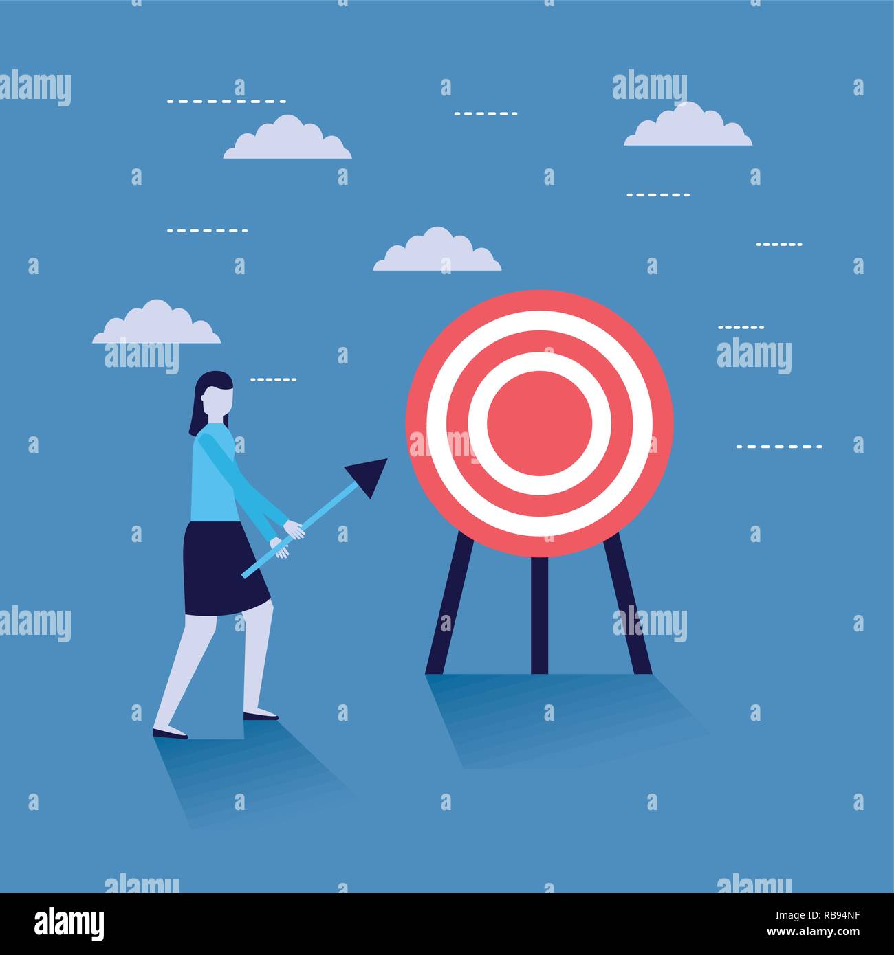 business woman with target Stock Vector Image & Art - Alamy
