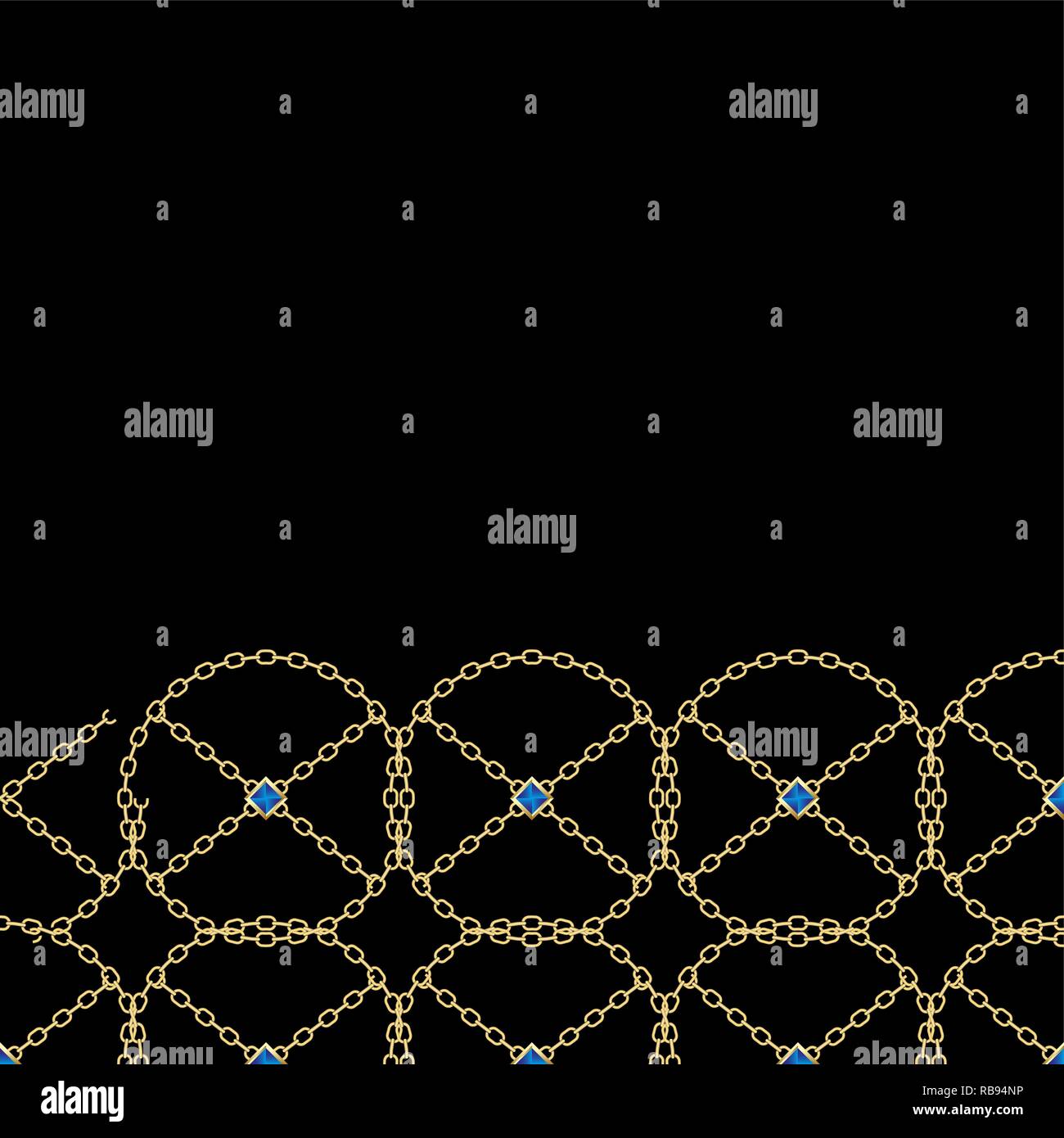 Gold chain square on black seamless vector background. eps 10 Stock ...