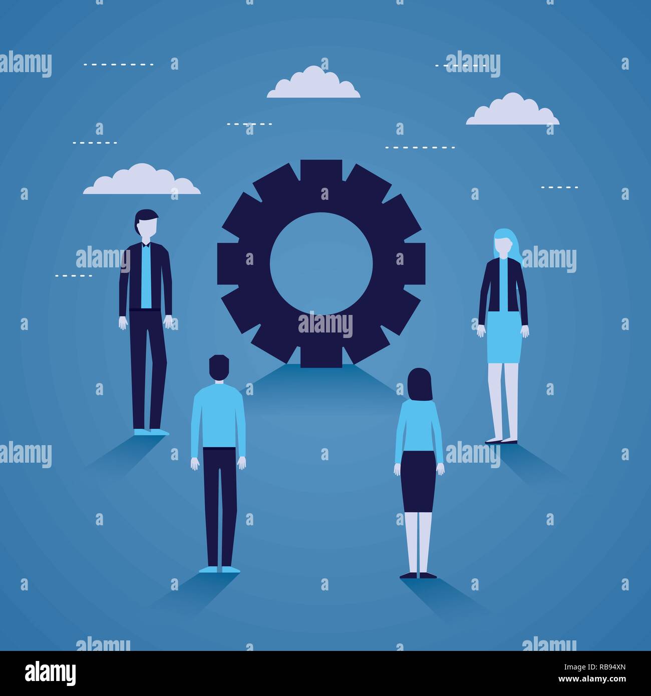 business people with gear on white background Stock Vector Image & Art ...