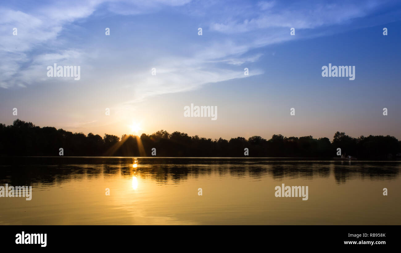 Lake near Munich with wonderful colours and a high contrast Stock Photo ...