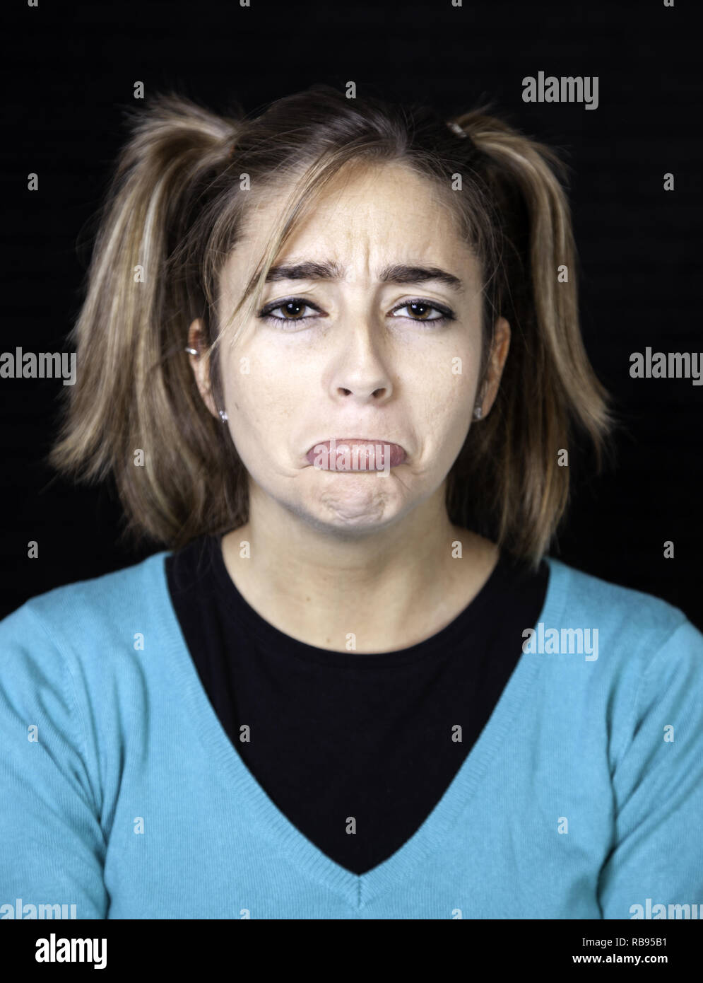 Angry and sad woman, people and emotions, gestures Stock Photo - Alamy