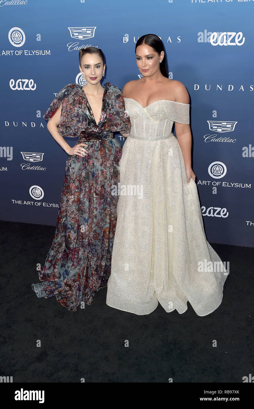 Lily Collins and Beau Dunn attending The Art of Elysium's 12th Annual ...