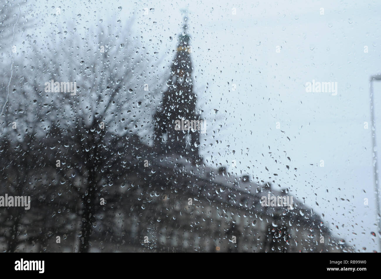 Copenhagen, Denmark. 8th January, 2019. Rainy wet weather day in danish ...
