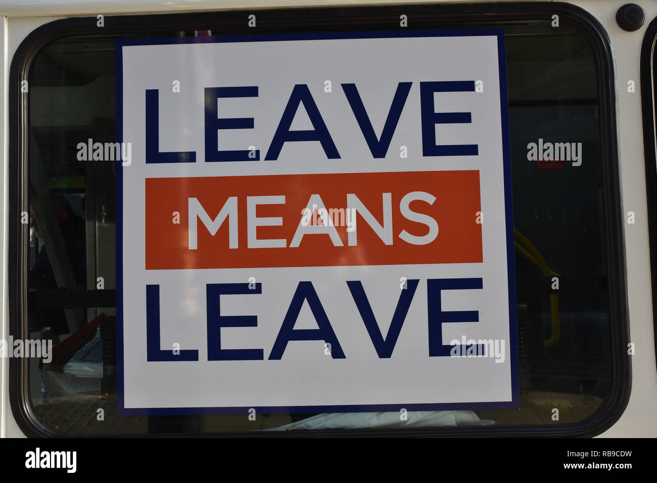 Leave means leave bus hi-res stock photography and images - Alamy