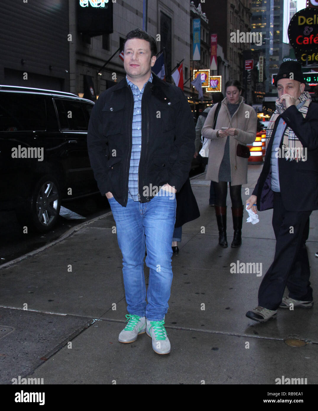 New York, NY, USA. 08th Jan, 2019. Jamie Oliver seen after an ...