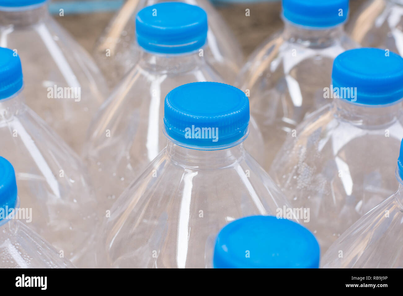 Rows of water bottles Stock Photo - Alamy