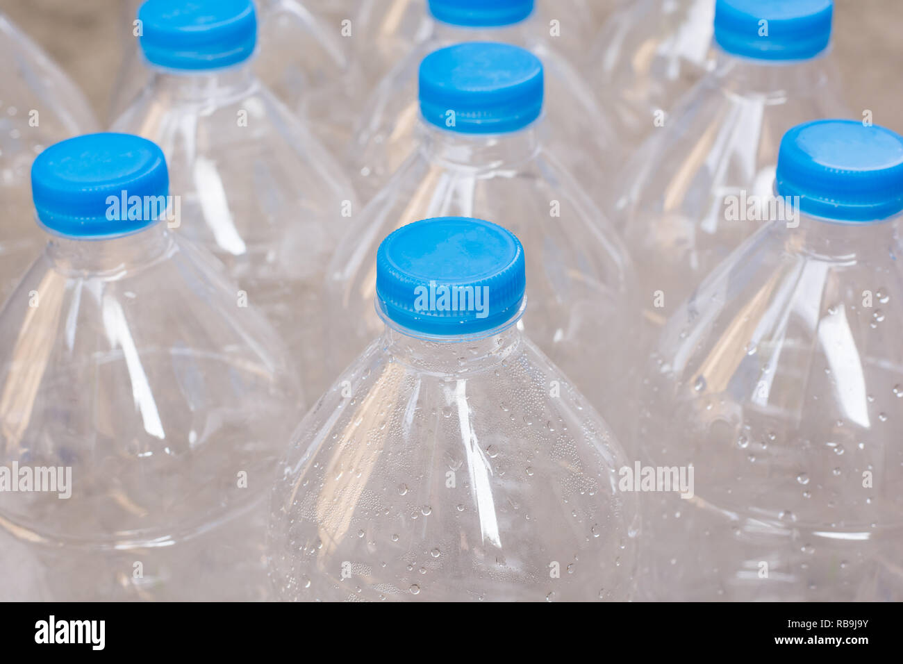 Rows of water bottles Stock Photo - Alamy