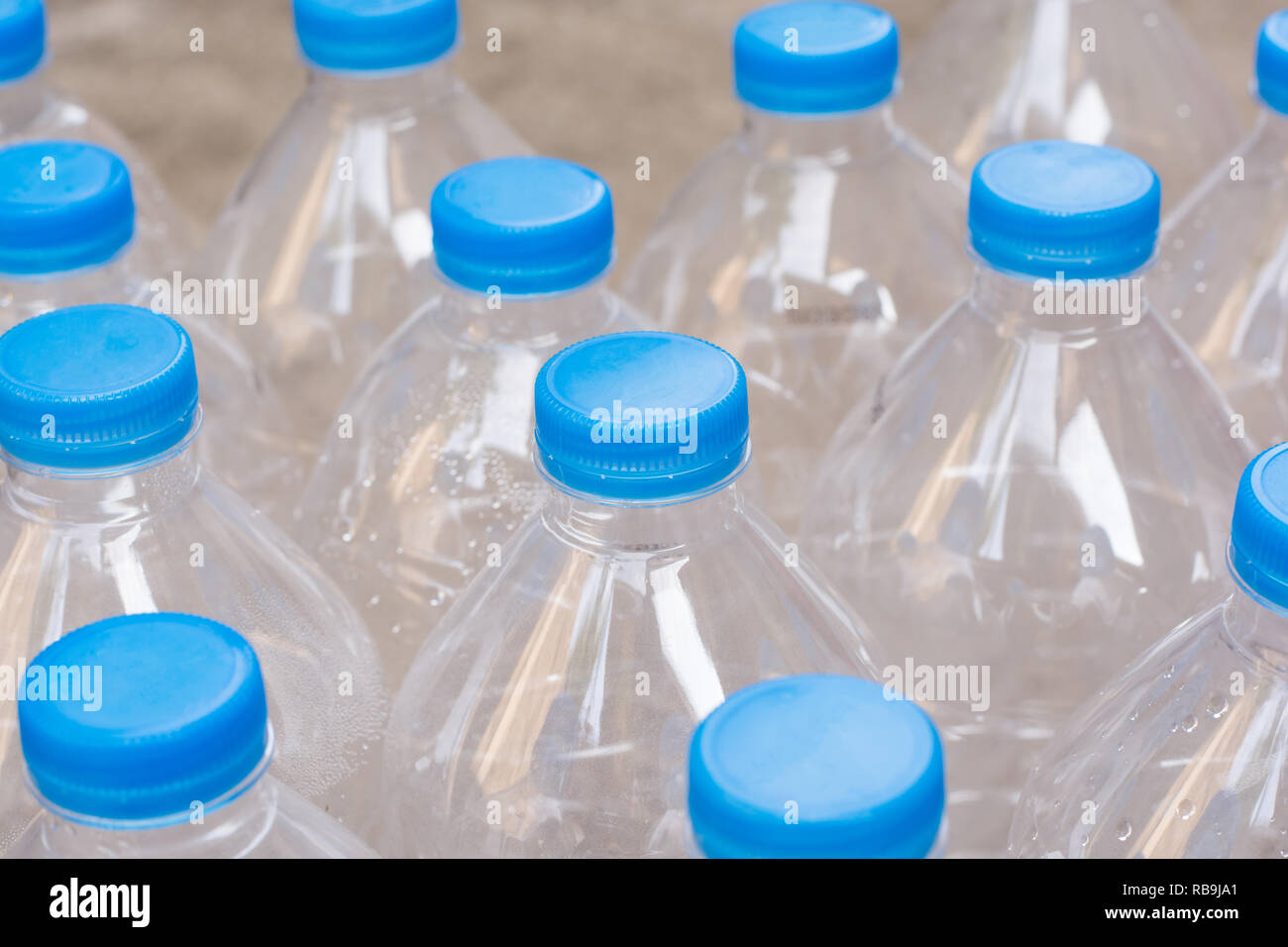 Rows of water bottles Stock Photo - Alamy