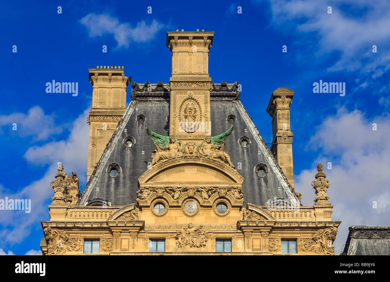 Ornate baroque gable of the roof at the famous Museum of Decorative ...