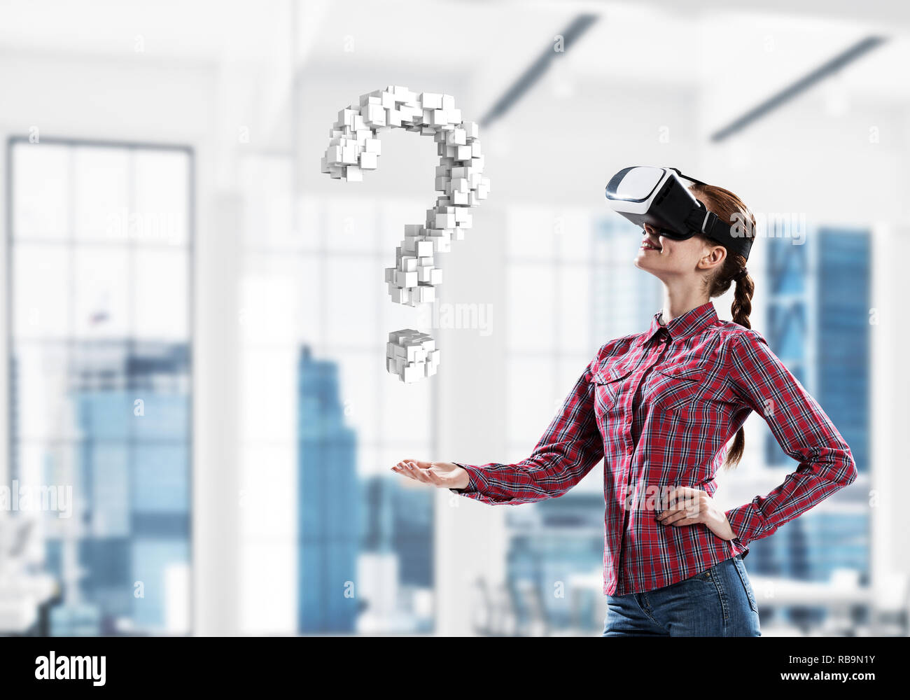 3d girl question mark hi-res stock photography and images - Alamy