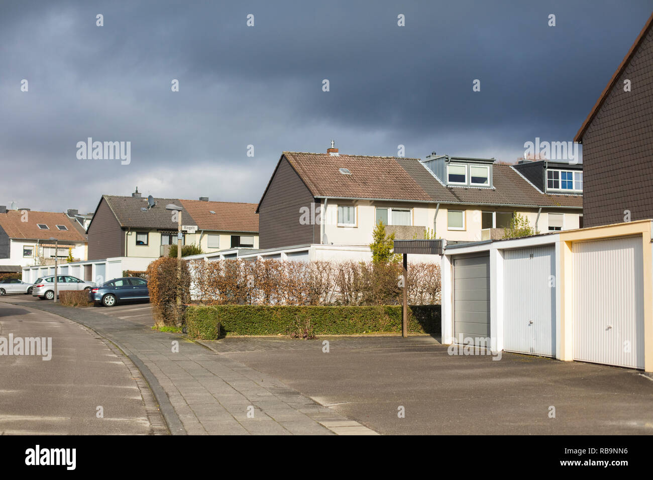 Cologne / Germany - March 2017: A typical suburb in the city of Cologne ...
