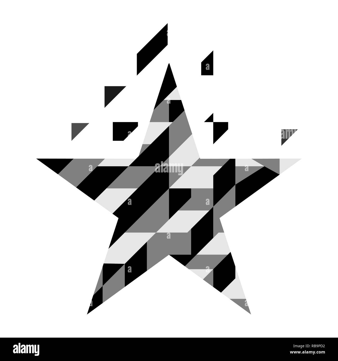 Abstract geometric star isolated on white background, vector ...