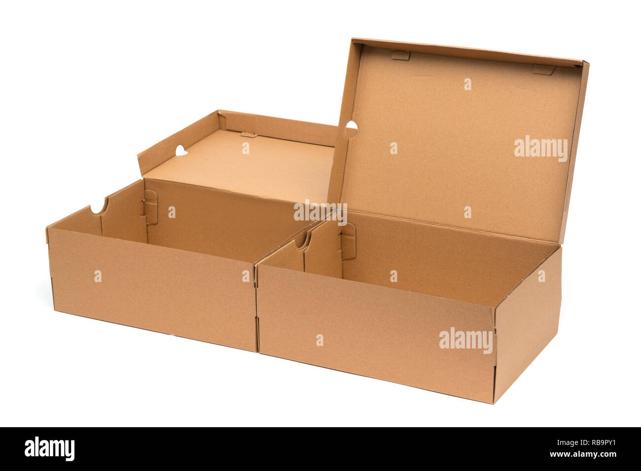 Brown cardboard shoes box with lid for shoe or sneaker product ...