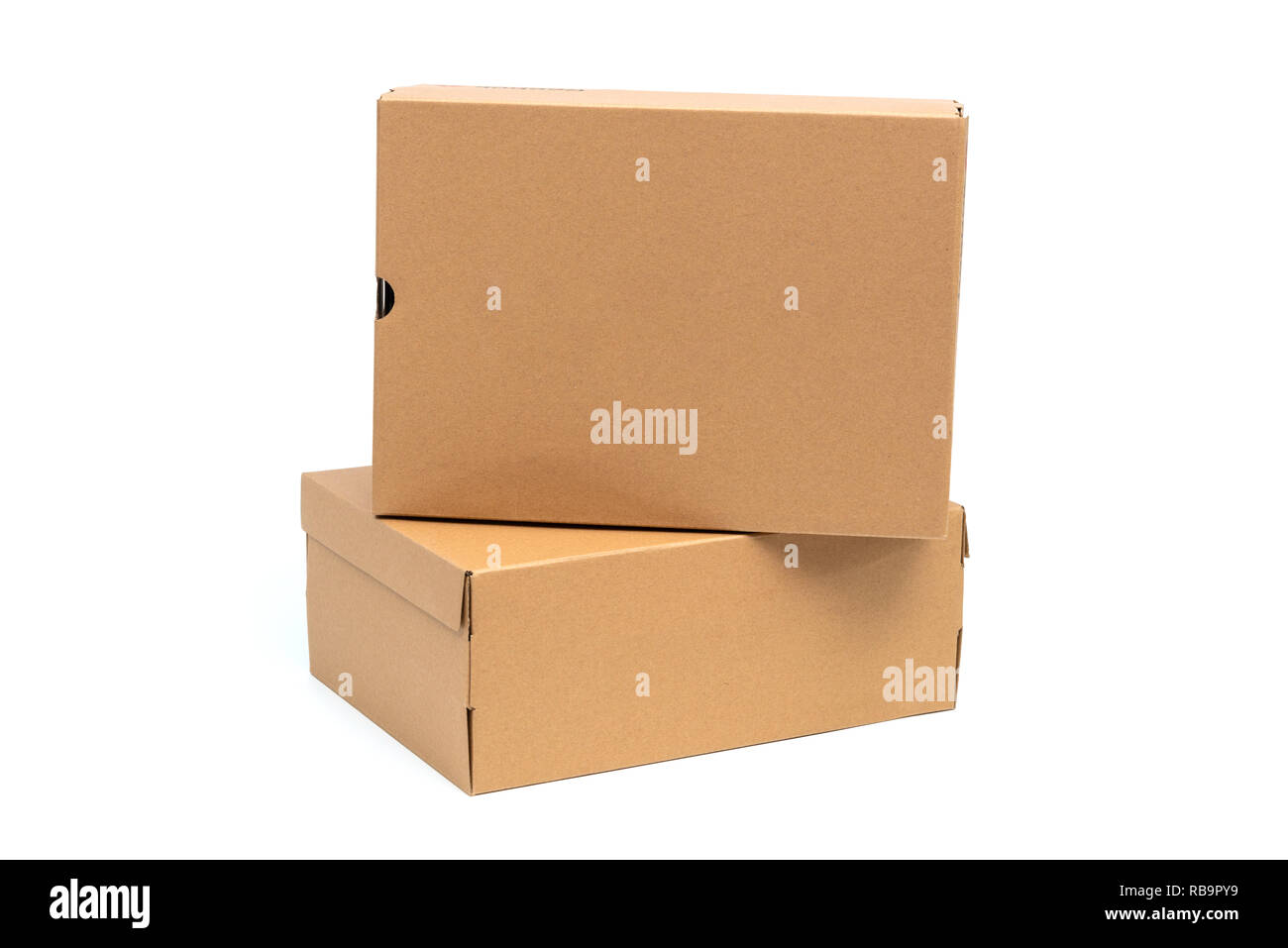 Brown cardboard shoes box with lid for shoe or sneaker product ...