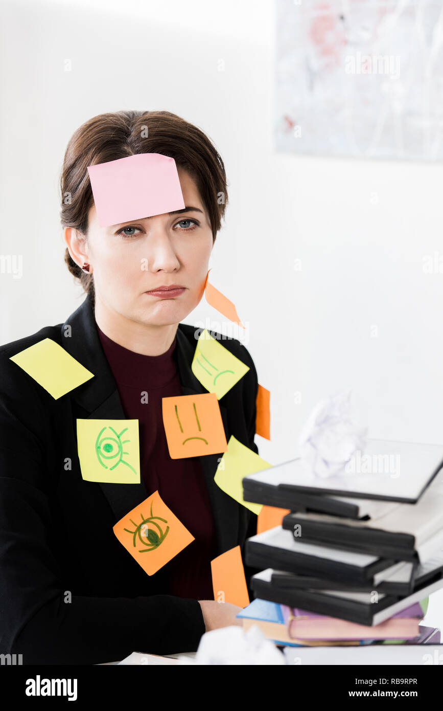 Woman with stickers on her face hi-res stock photography and images - Alamy