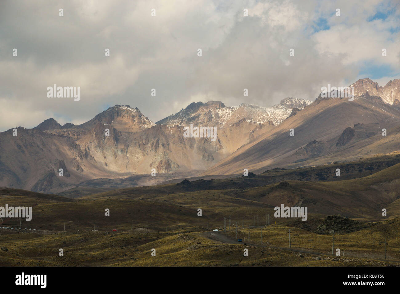 Mount Sabalan (Savalan) near the city of Ardabil in north-west Iran ...