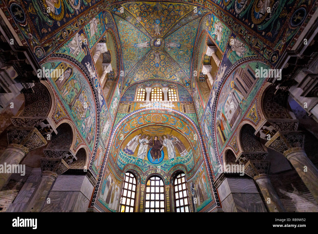 Famous Early Christian Mosaics at San Vitale Church in Ravenna Stock ...