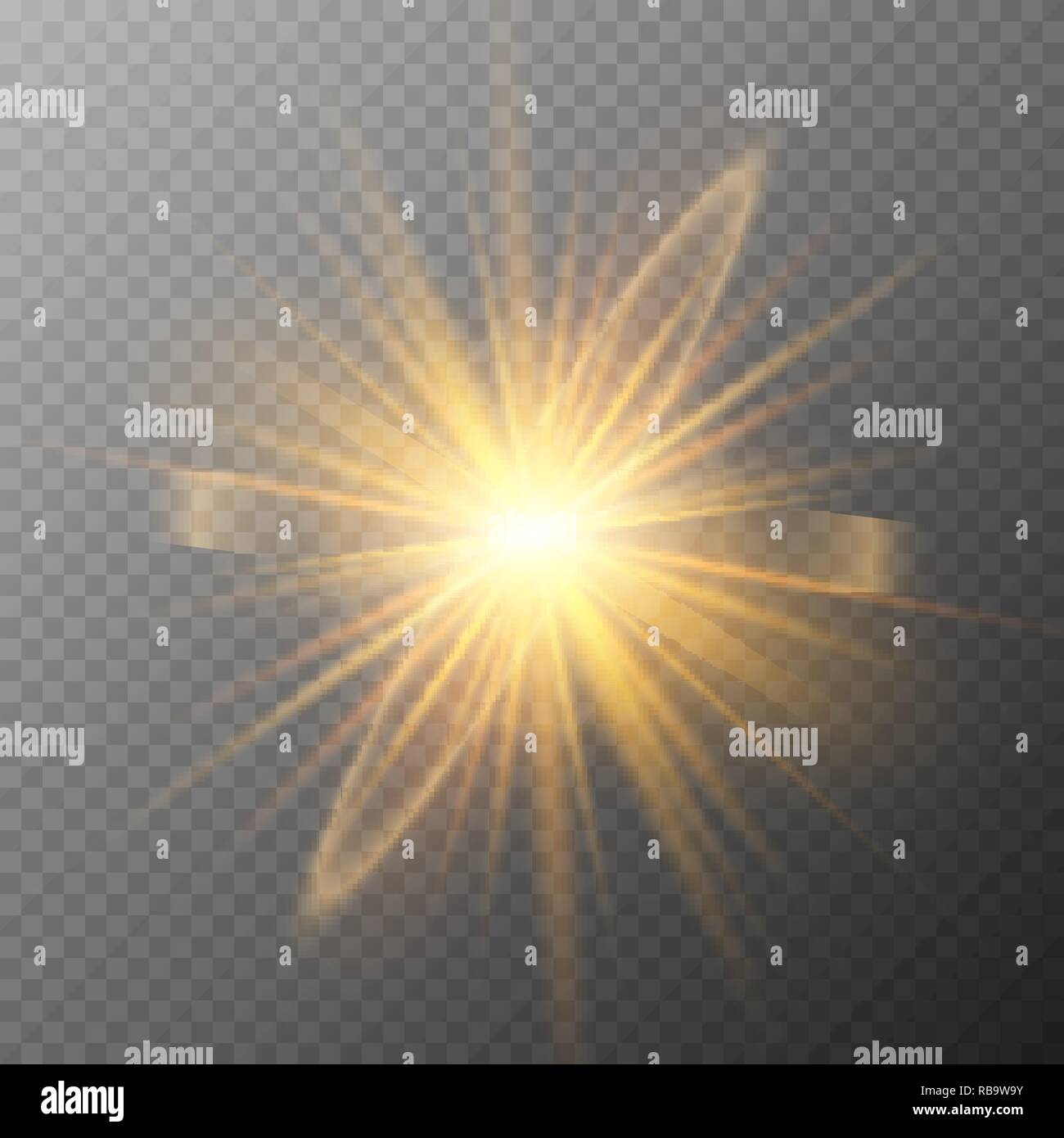 Glow light effect, explosion, glitter, spark, sun flash. Vector ...
