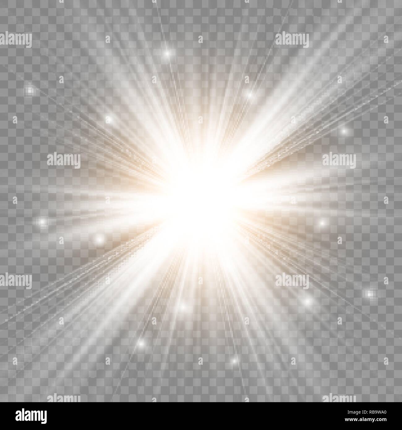 Glow light effect, explosion, glitter, spark, sun flash. Vector ...