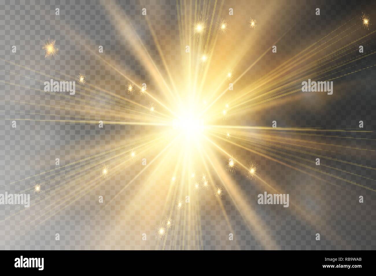 Glow light effect, explosion, glitter, spark, sun flash. Vector ...
