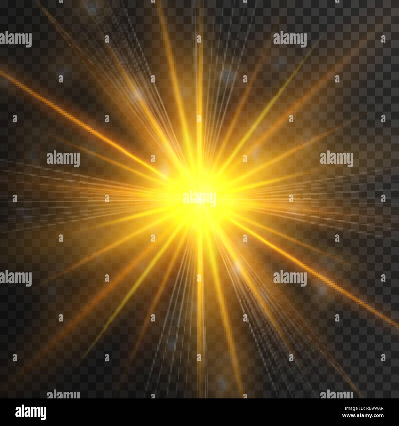 Glow light effect, explosion, glitter, spark, sun flash. Vector ...