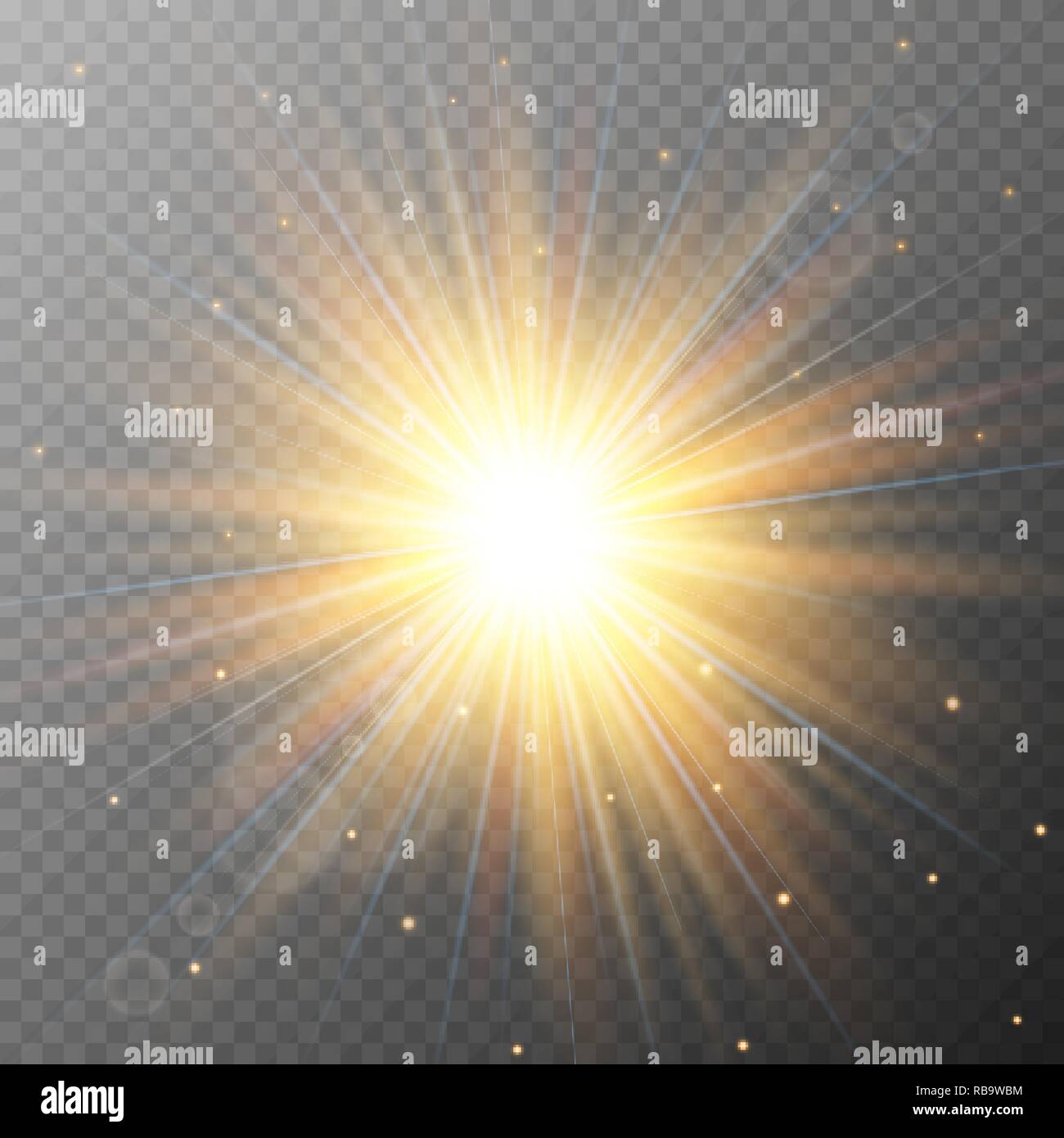 Glow light effect, explosion, glitter, spark, sun flash. Vector ...