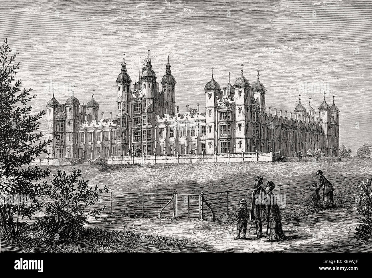 Donaldson's Hospital building, Edinburgh, Scotland, 19th century Stock ...