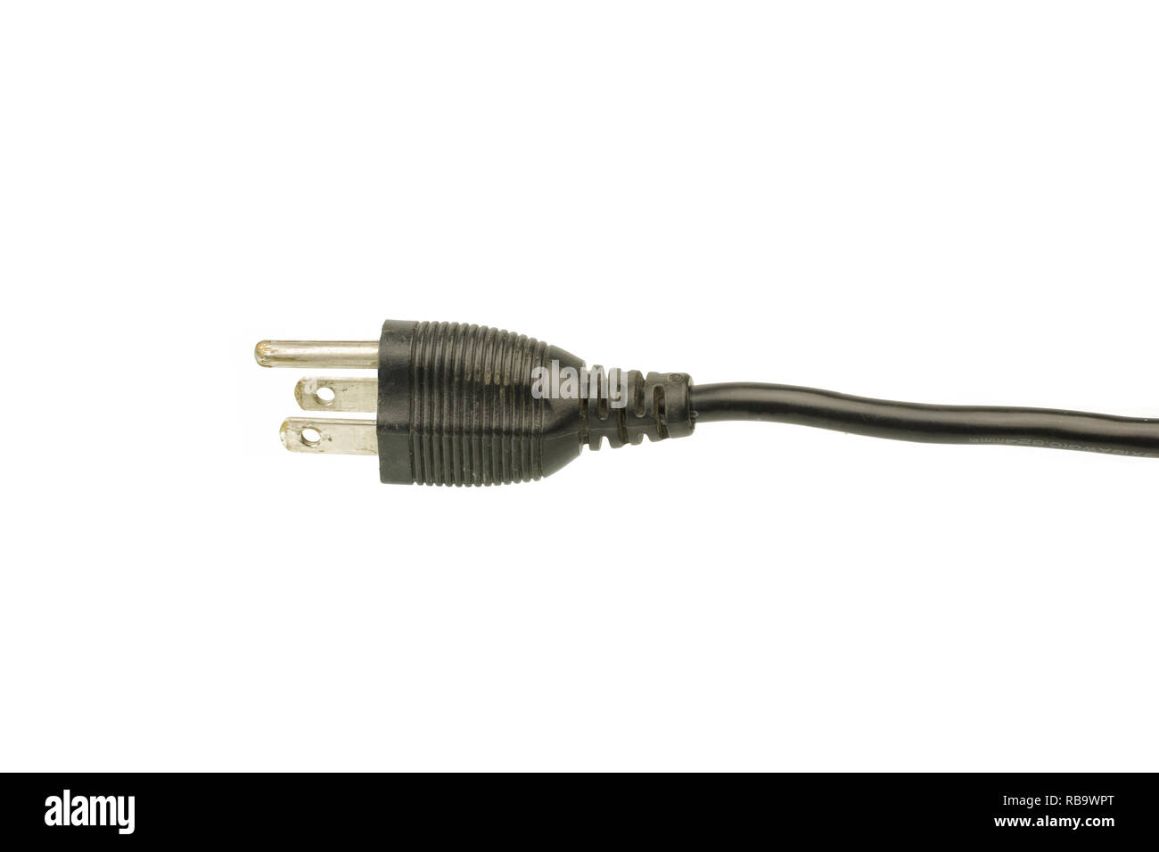 black electric plug isolated on white background Stock Photo - Alamy