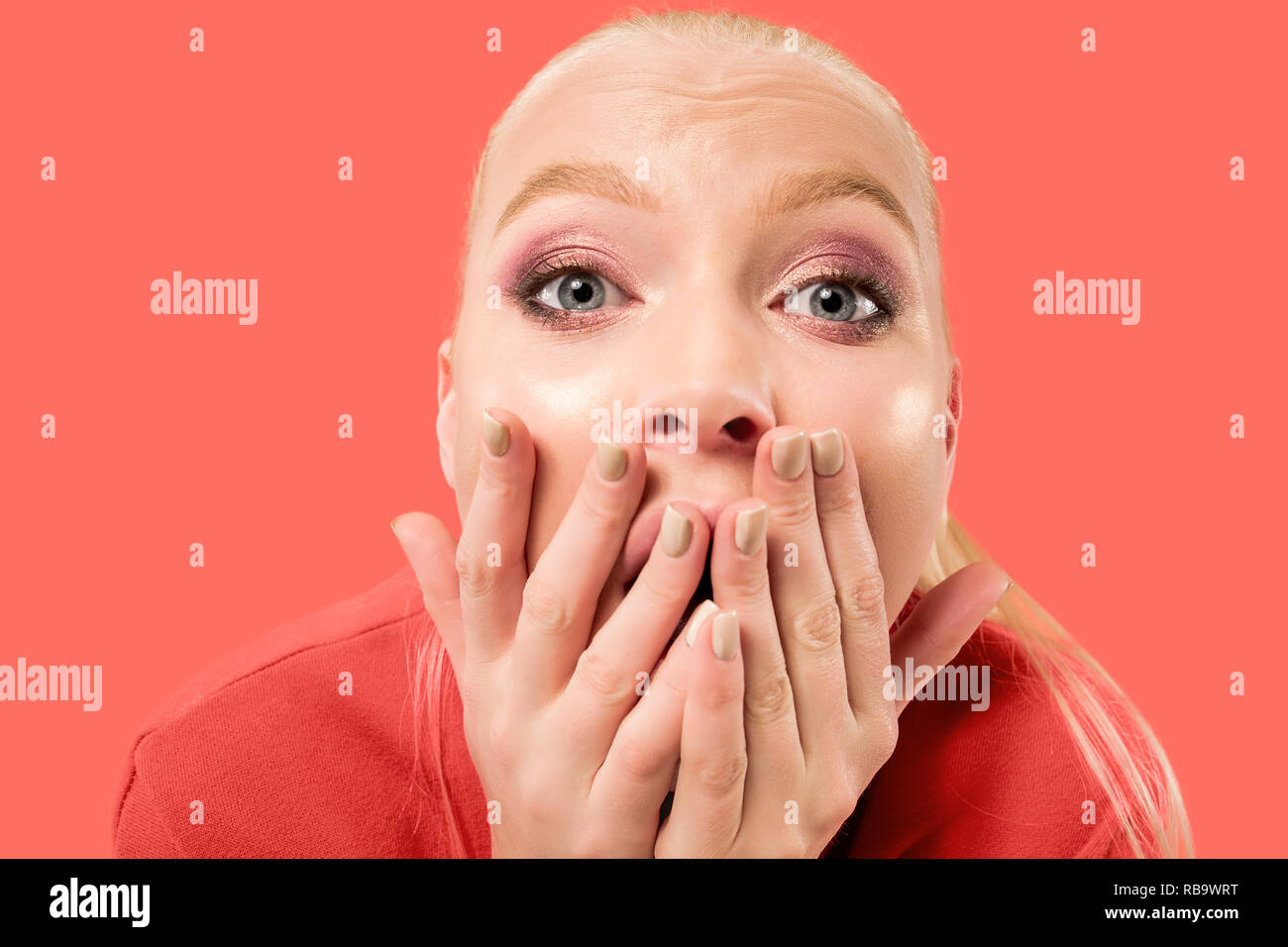 I'm afraid. Fright. Portrait of the scared woman. Business woman ...