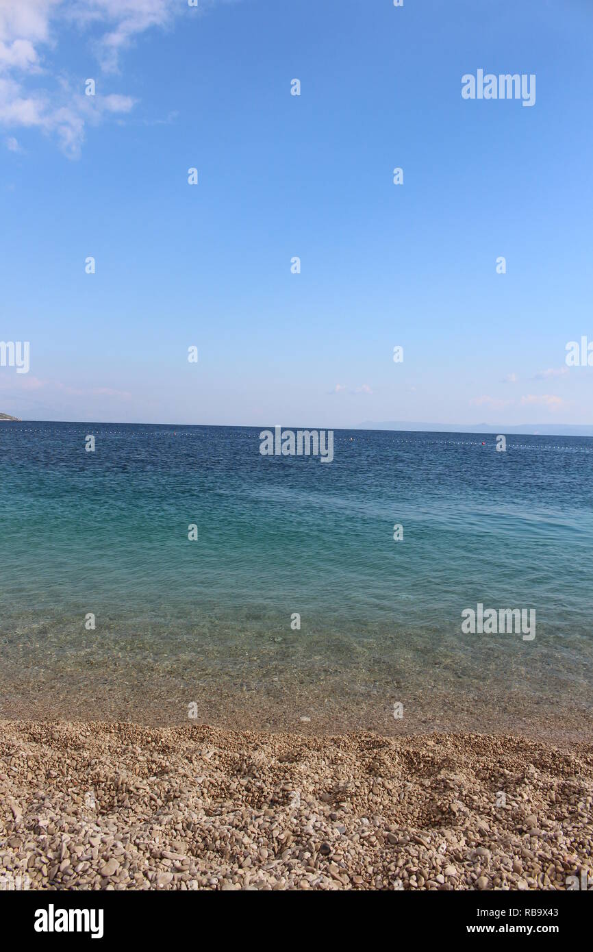Vertical Beautiful beach horizon in amazing croatia Stock Photo - Alamy