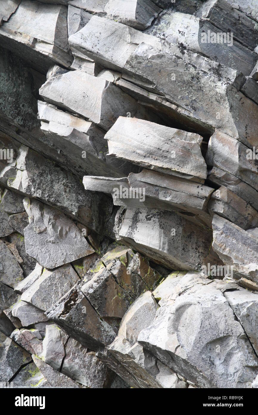 Rock layers and geological formations form unique shapes in Lapland ...