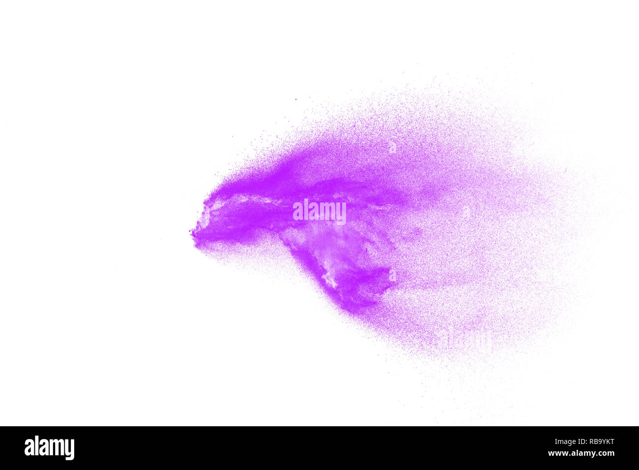 Pink particles splatter on white background. Pink powder exploding ...