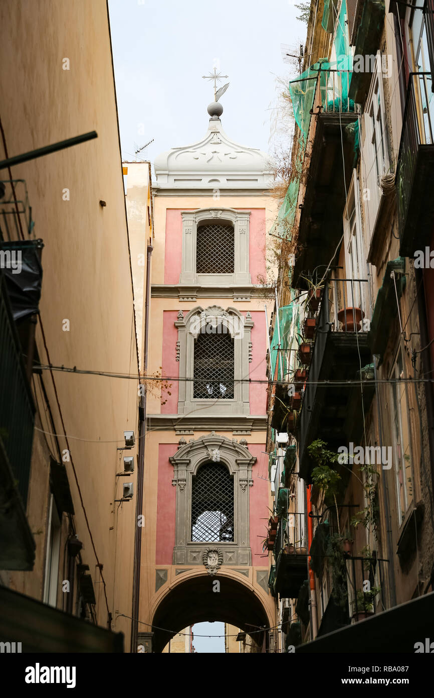An Old Tower in Naples City, Italy Stock Photo - Alamy