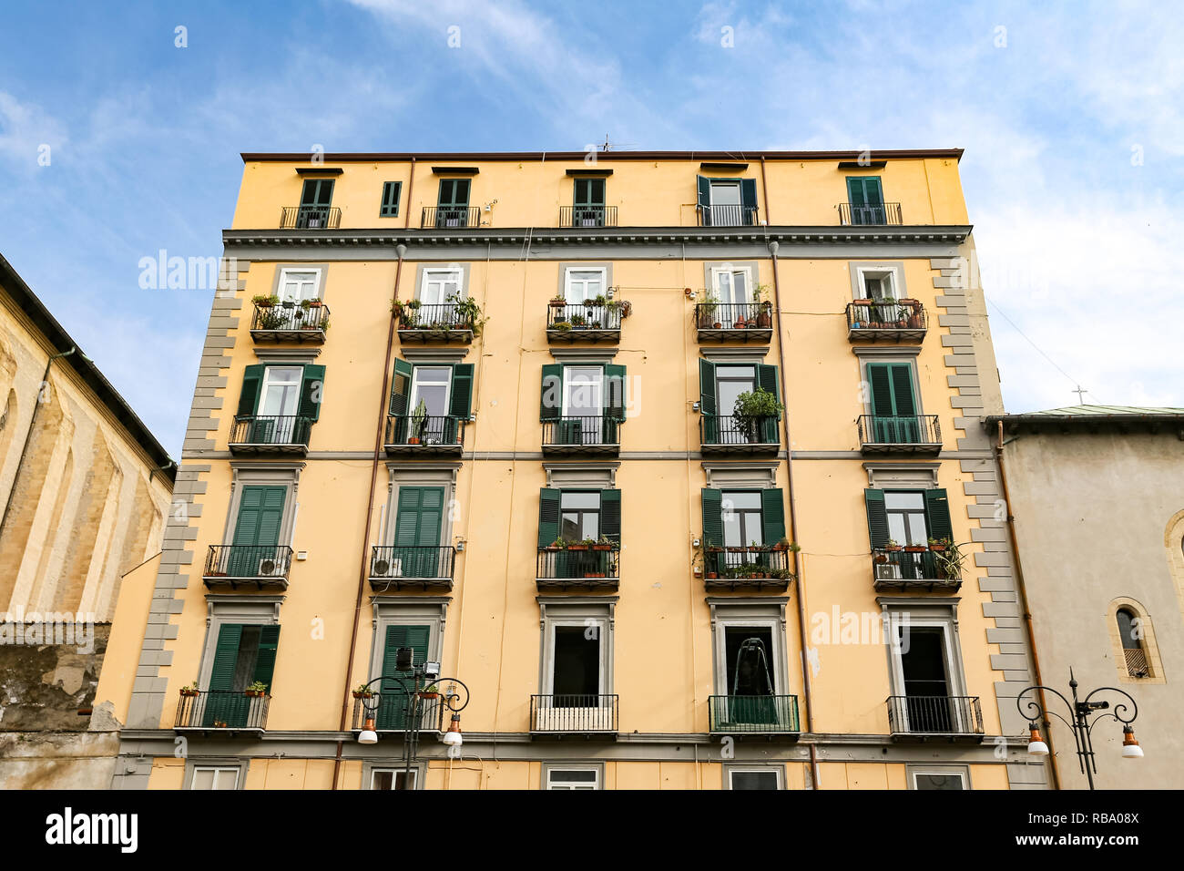 Facade of a Building in Naples City, Italy Stock Photo - Alamy