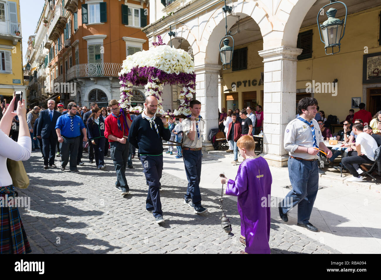 CORFU, GREECE - APRIL 6, 2018: The epitaph processions of Good Friday ...