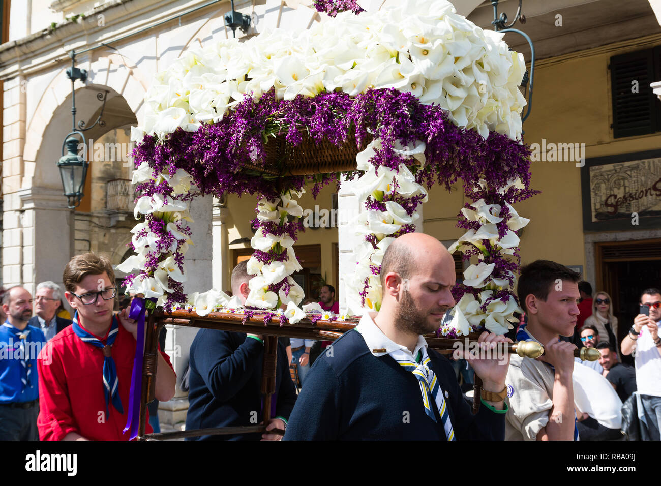 CORFU, GREECE - APRIL 6, 2018: The epitaph processions of Good Friday ...