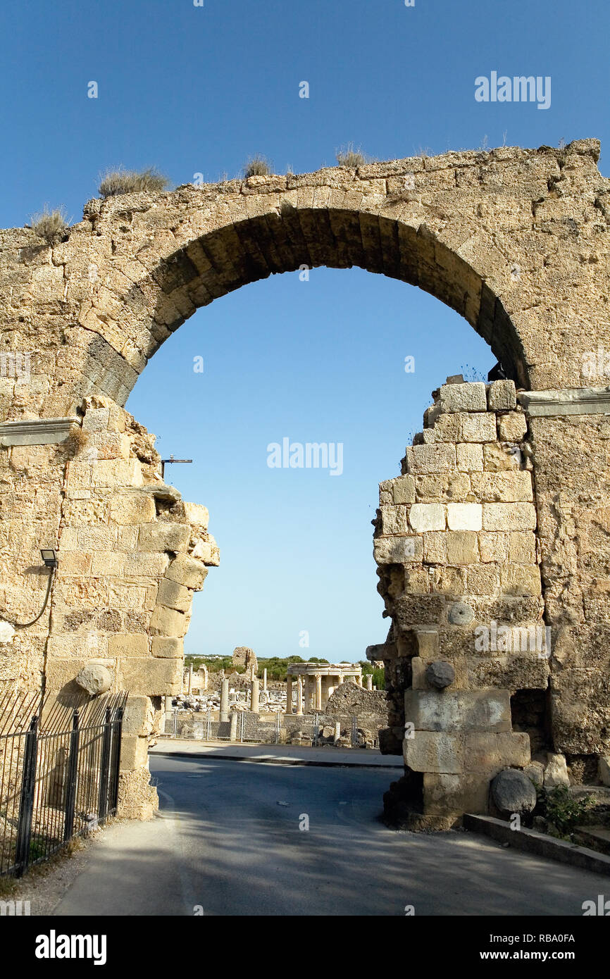 The ruins of the ancient city of Side. Turkey Stock Photo - Alamy