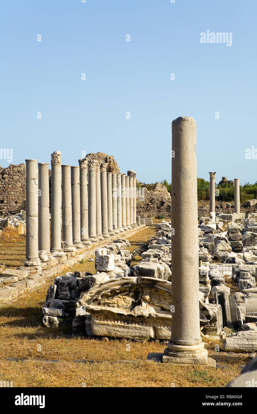 The ruins of the ancient city of Side. Turkey Stock Photo - Alamy