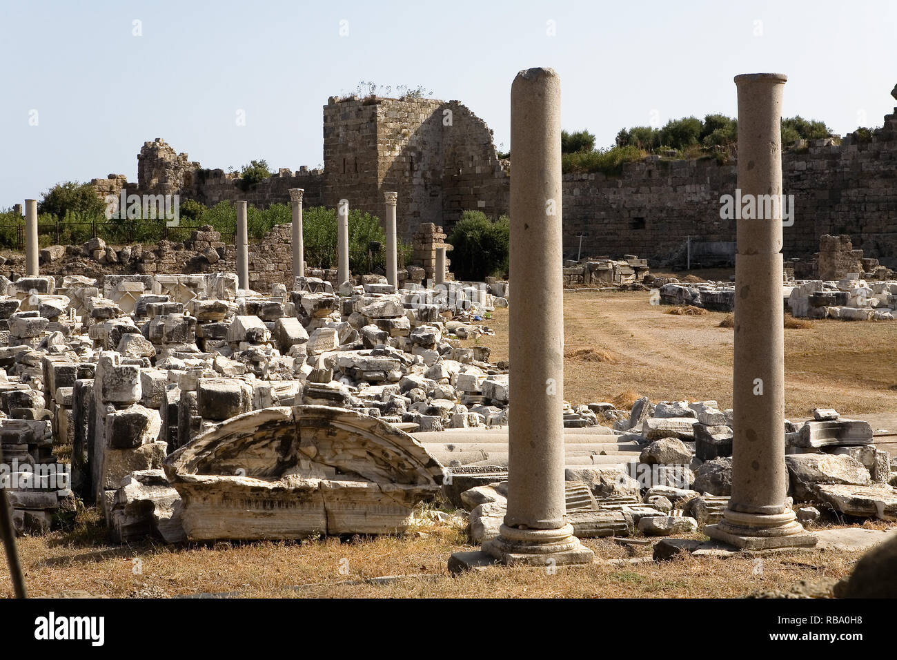 The ruins of the ancient city of Side. Turkey Stock Photo - Alamy