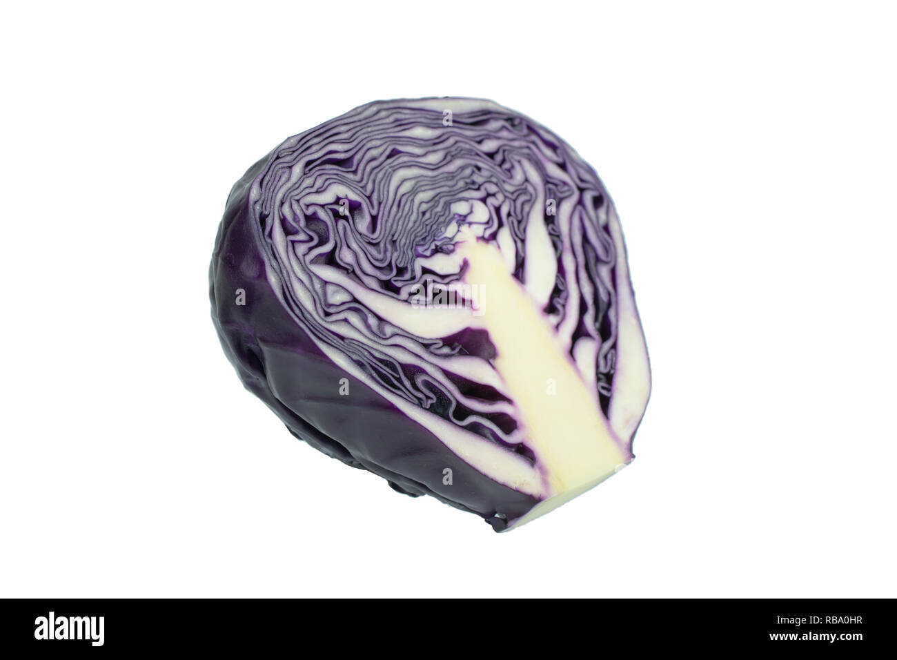 Sliced Purple Cabbage isolated on white background Stock Photo - Alamy