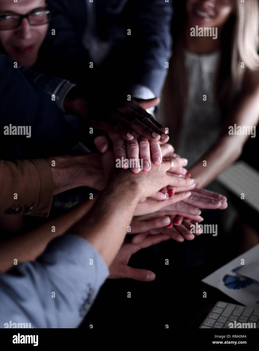 close up.the joint business team Stock Photo - Alamy