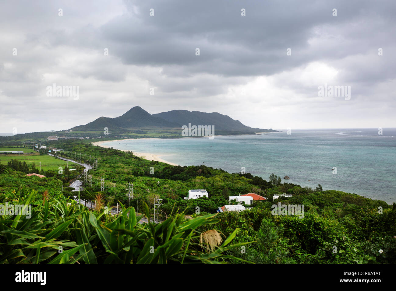 View from the observation point at Tamatori on the japanese tropical ...