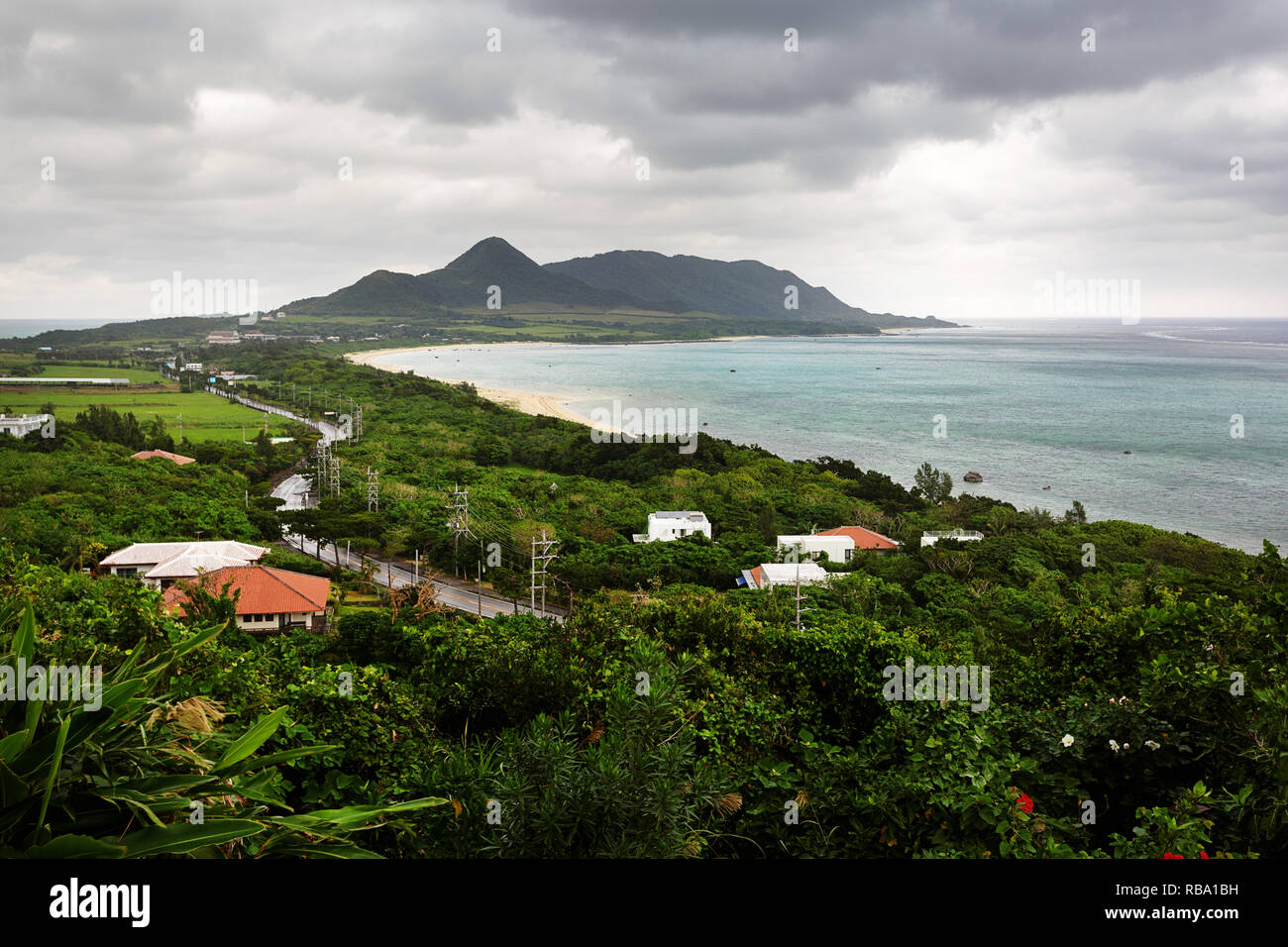 View from the observation point at Tamatori on the japanese tropical ...