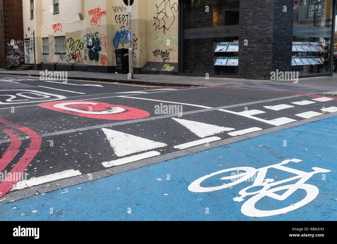 Too much road paint Stock Photo - Alamy