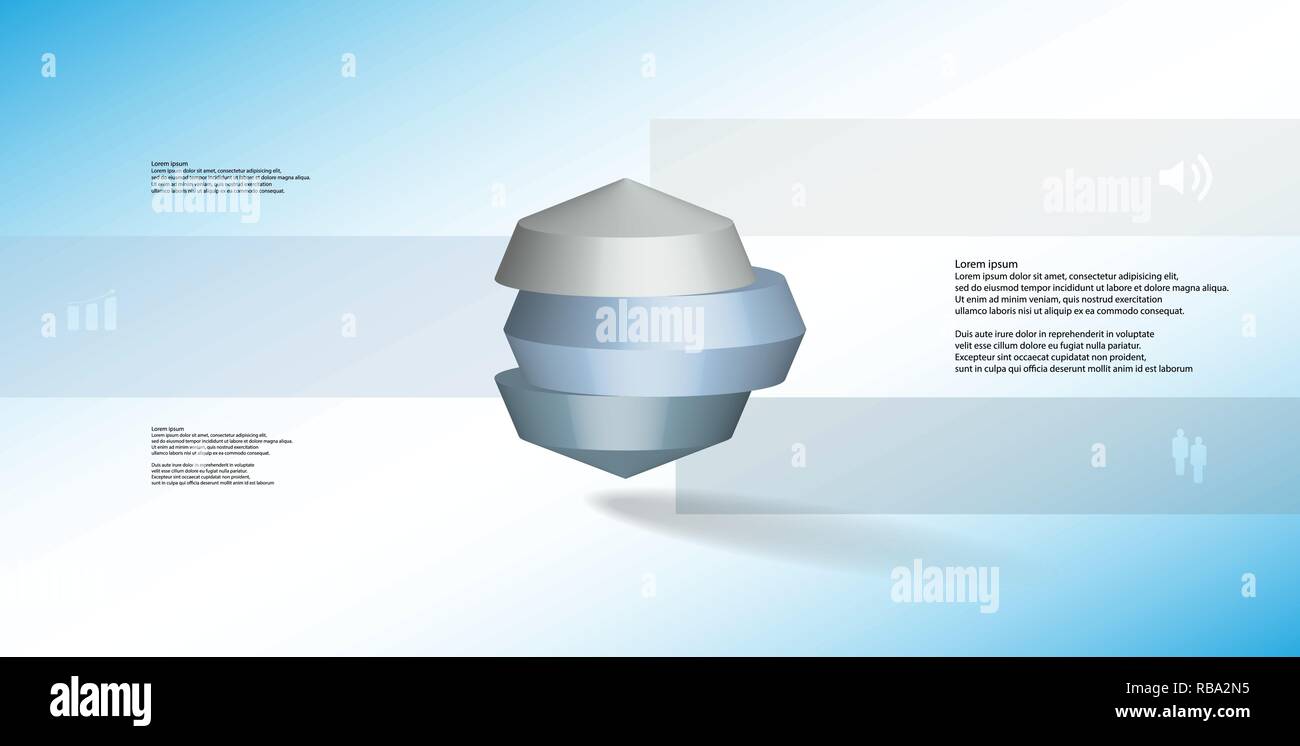 3D illustration infographic template. The round octagon is divided to ...