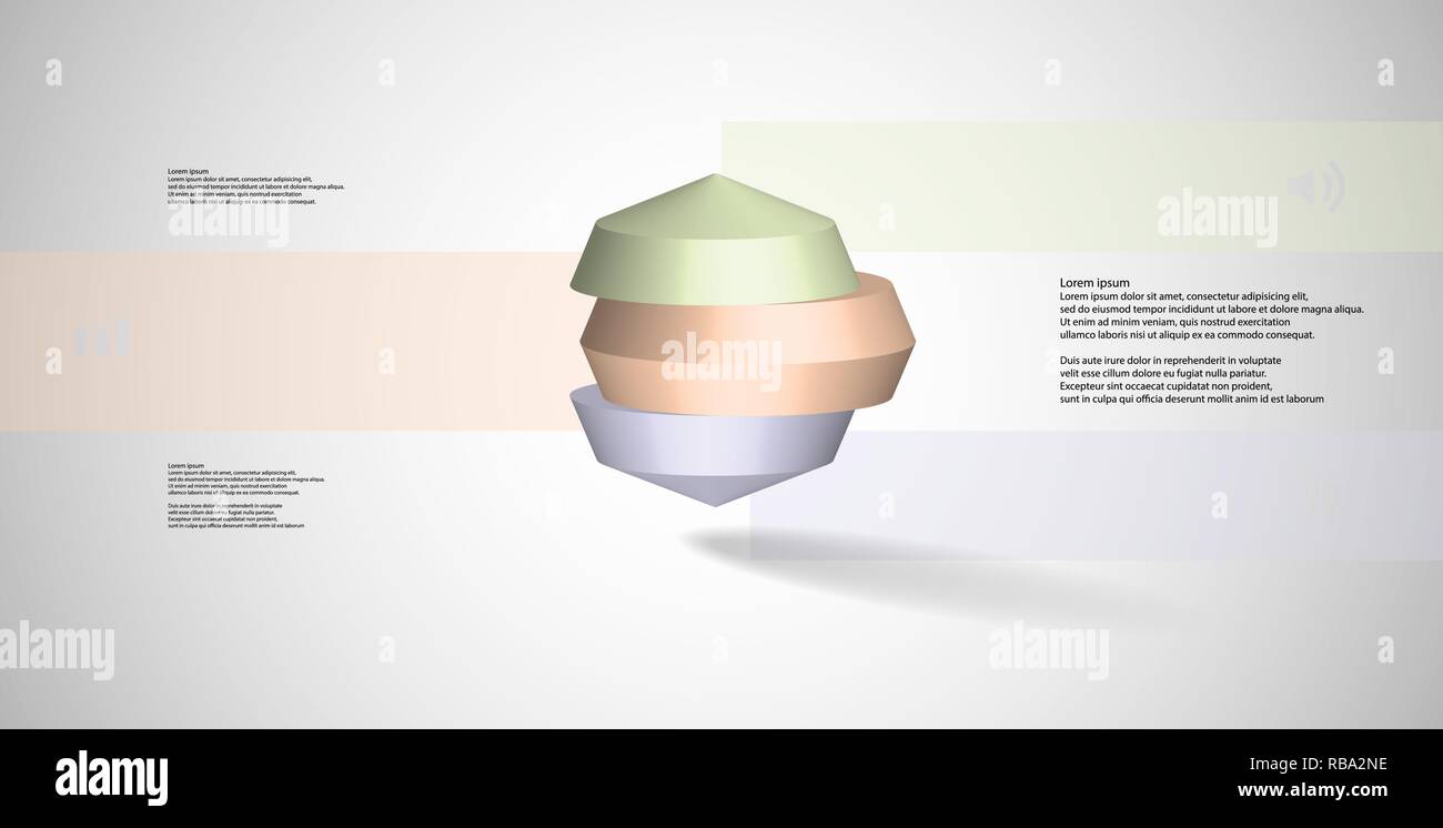 3D illustration infographic template. The round octagon is divided to ...