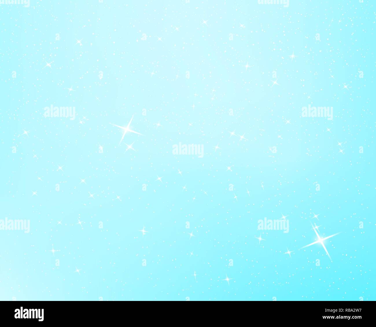 Falling snow. Blue sky with stars and clouds. Sparkle starry background ...