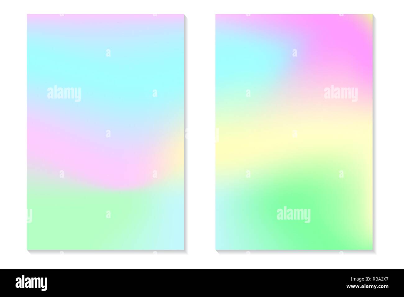 Gradient Hologram Backgrounds. Set of colorful holographic posters in ...