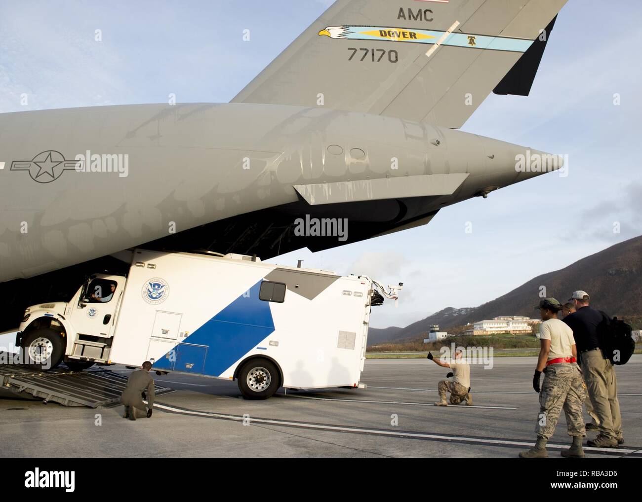 A Federal Emergency Management Agency command and control vehicle is ...