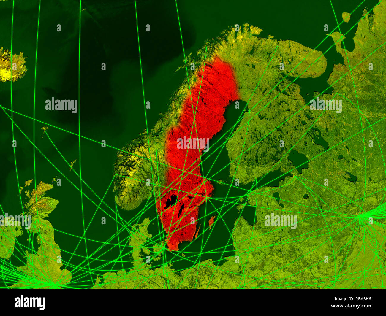 Network map sweden country hi-res stock photography and images - Alamy